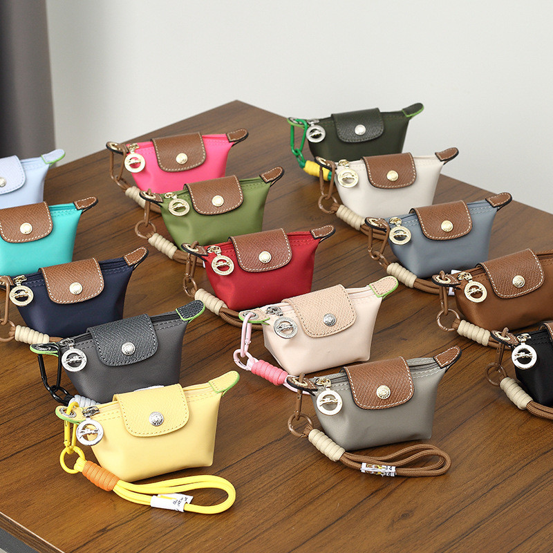 Super Mini Longchamp Dumpling Bag กระเป๋าใส่เหรียญใหม่หนังไนลอนหูฟัง ...