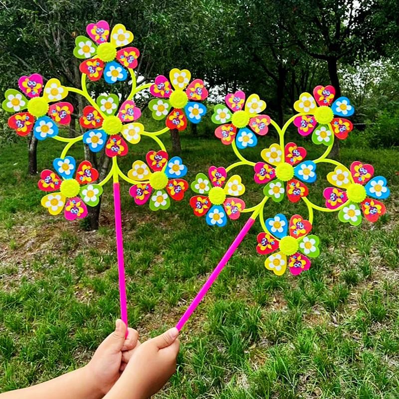 # Yujiang # 1 ชุด Whirligig Wind Spinner Pinwheel Yard ตกแต่งสวน 6 ล้อของเล่นกังหันลมการ์ตูน DIY ...