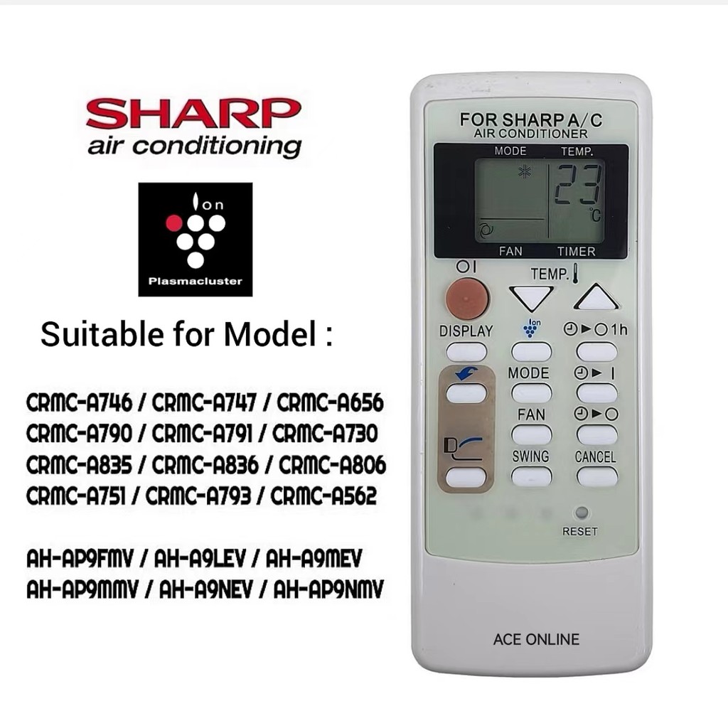 Sharp Aircond เครื่องปรับอากาศ OEM รีโมทคอนโทรลทดแทน CAMC-A751 | Shopee ...