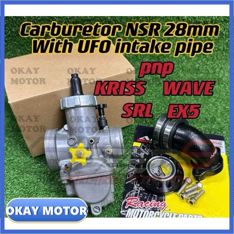 คาร์บูเรเตอร์ NSR 28 มม.p พร้อมท่อไอดี ufo EX5 WAVE LAGENDA SRL KRISS carburator NSR-SP racing ...