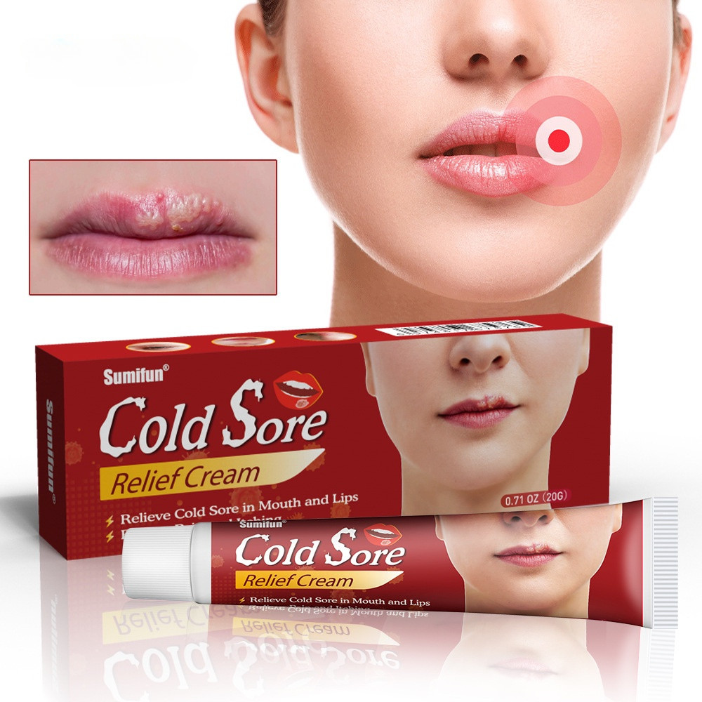 Cold Sores Relief cream Herpes Antibacterias Ointment Chapped exfoliating fade Lip line ครีมให้ ...