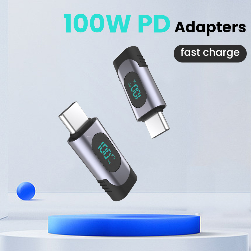 Pd100w Digial Display Type C ถึง Type C Converter Adapter Fast Charging ...