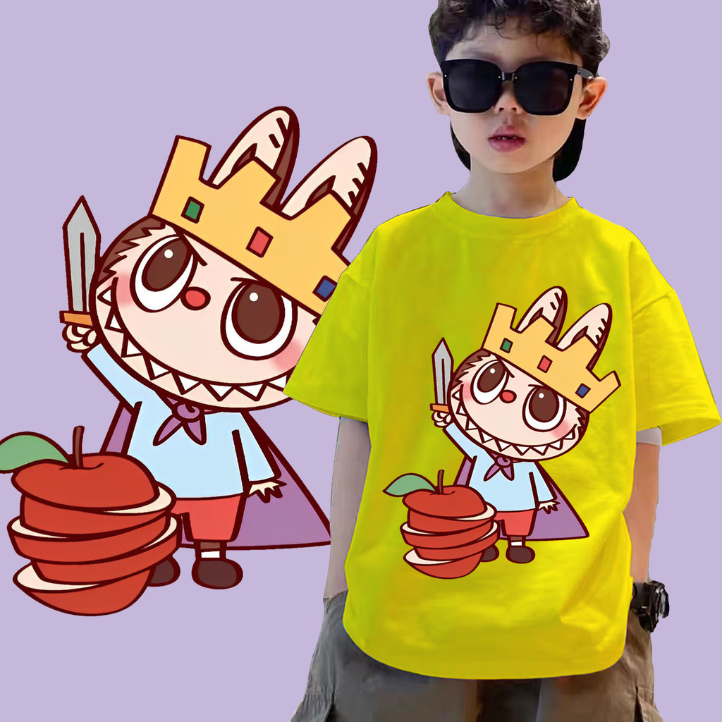 2024 แฟชั ่ นน ่ ารักการ ์ ตูนเด ็ กเสื ้ อยืด Labubu Labu Boo Pop Mart ...