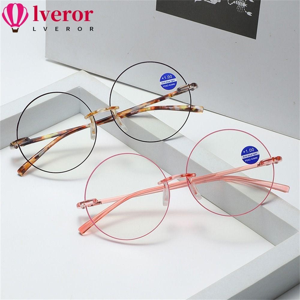 แว่นตาอ่านหนังสือ LVEROR, แว่นตาสายตายาวป้องกันแสงสีฟ้า, กรอบกลมแบบพกพาความละเอียดสูง Vision ...