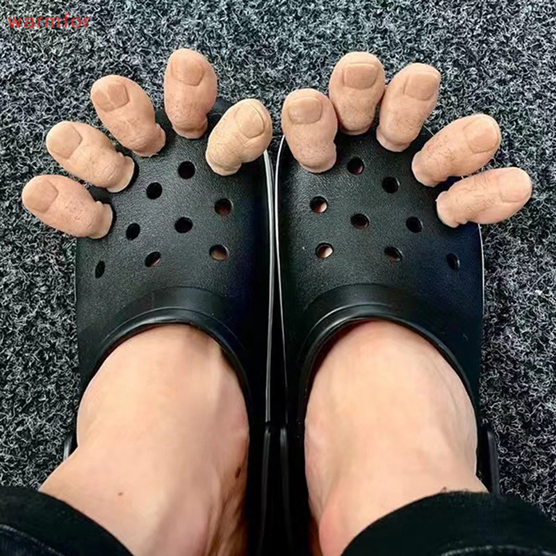 (warmfor) Big Toe จระเข้แขวนรองเท้าตกแต่งตลก Crocs ตกแต่งรองเท้า ...