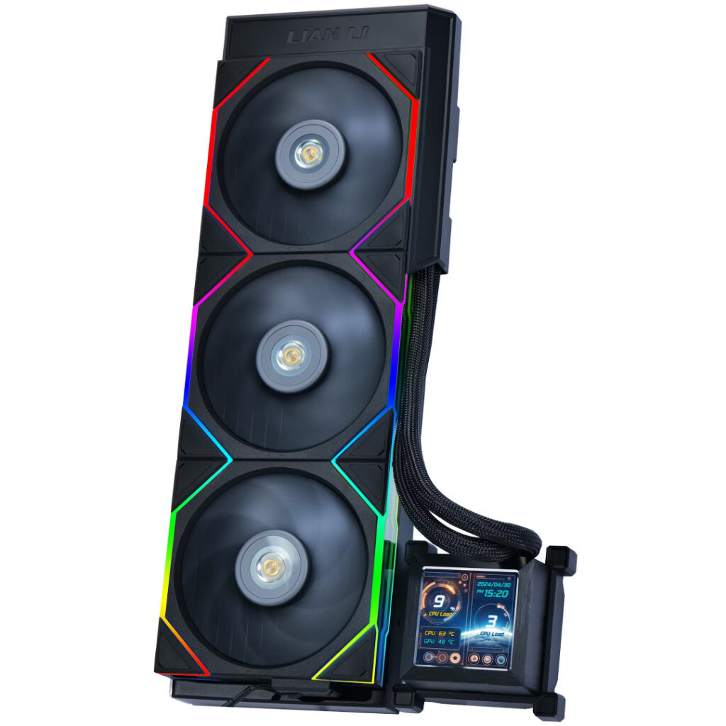 LIAN LI HydroShift LCD 360TL Black 3x120mm TL RGB Fan 360mm AIO CPU ...