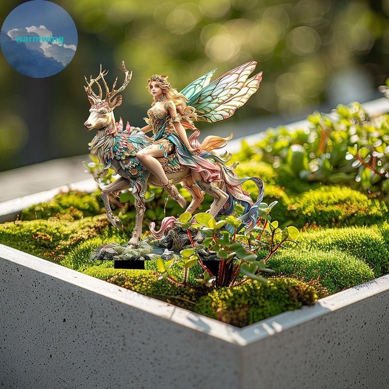 Warmwing Forest Elf และ Magic Deer Garden Stake การ์ดอะคริลิคสวน Ground กระถางต้นไม้ตกแต่งฉากตก ...