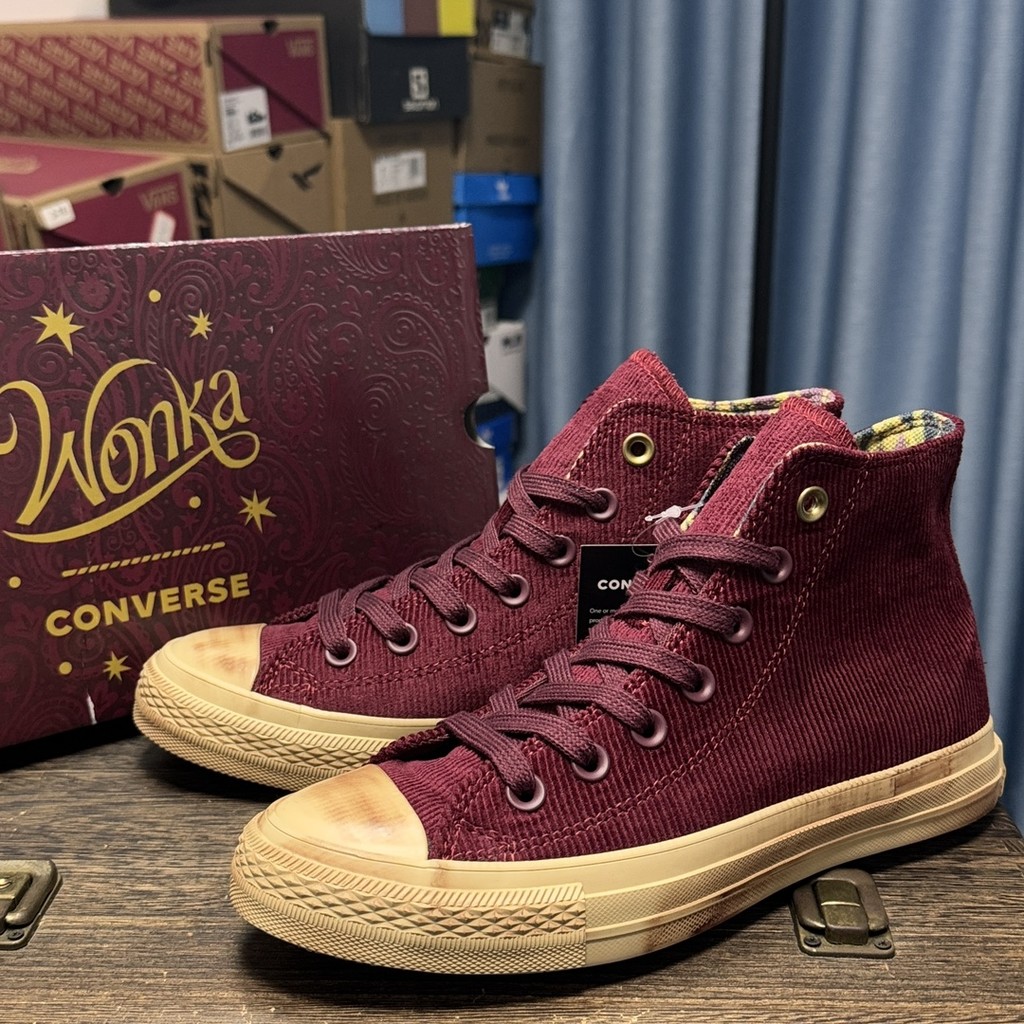 Wonka x Converse Red Light Core Velvet Used Co รองเท้าผ้าใบแบรนด์ ...