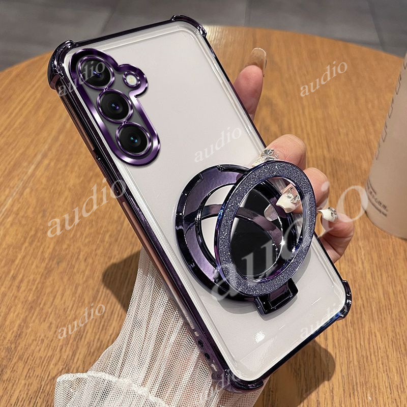SAMSUNG สําหรับSamsung A57 5Gสี่มุมชุบโปร่งใสเคสโทรศัพท์Glitterสําหรับ ...
