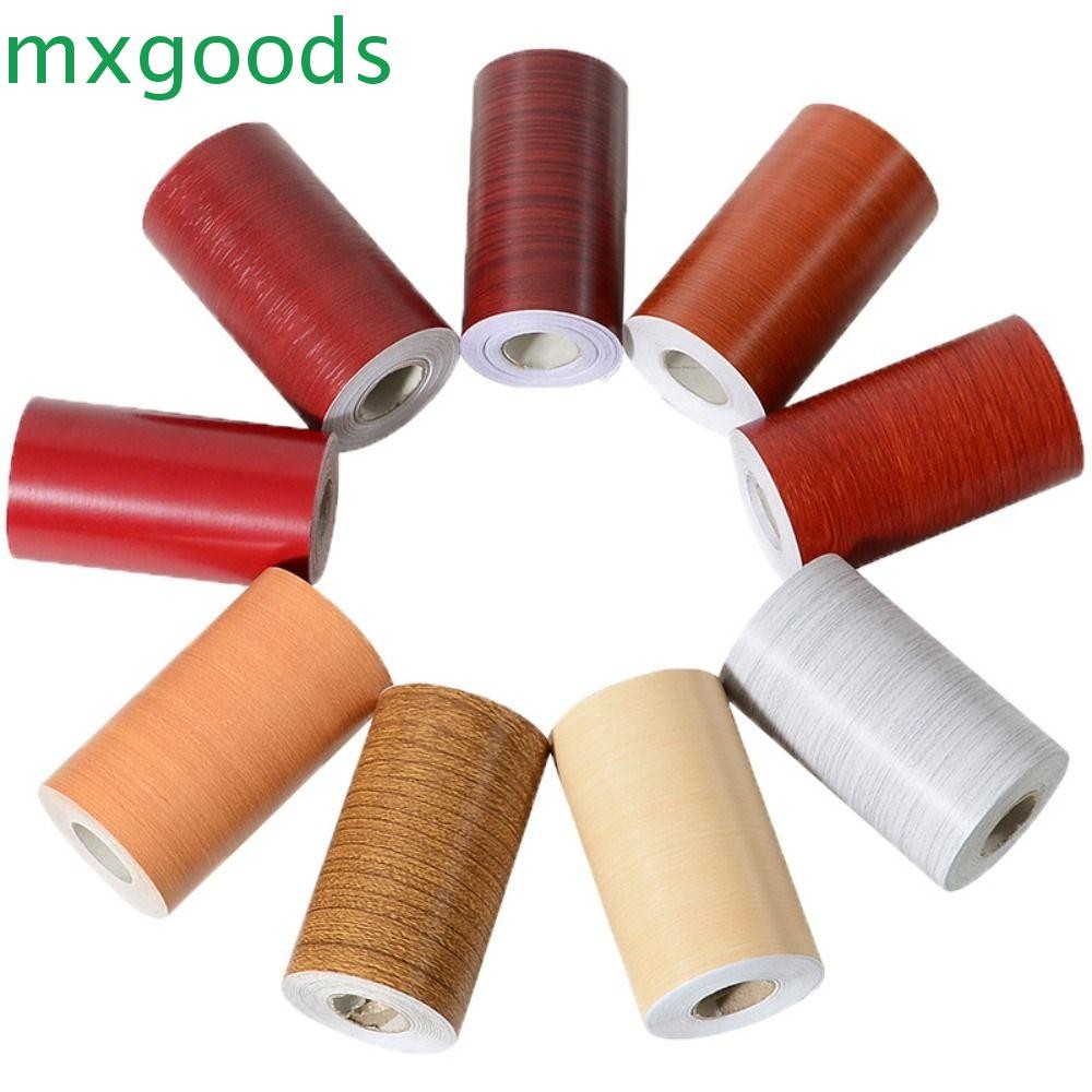 Mxgoods ลายไม้เทป,กาวตนเอง PVC ชั้นสติกเกอร์แพทช์,รอบ Thicken กันน้ําตกแต่งบ้านเอวสายวอลล์เป ...