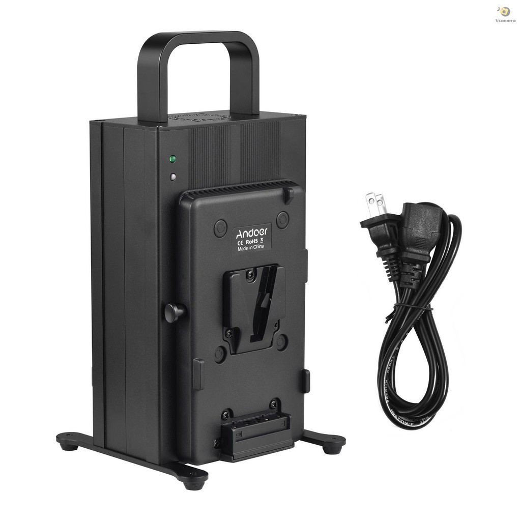 Andoer V Lock Battery Charger Dual Channel V-Mount Battery Charger Fast ...