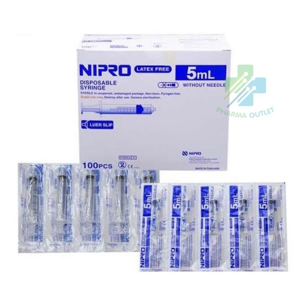 (กล่อง 100ชิ้น) NIPRO Syringe กระบอกฉีดยา 5ML ใช้สำหรับดูดของเหลว | Shopee Thailand