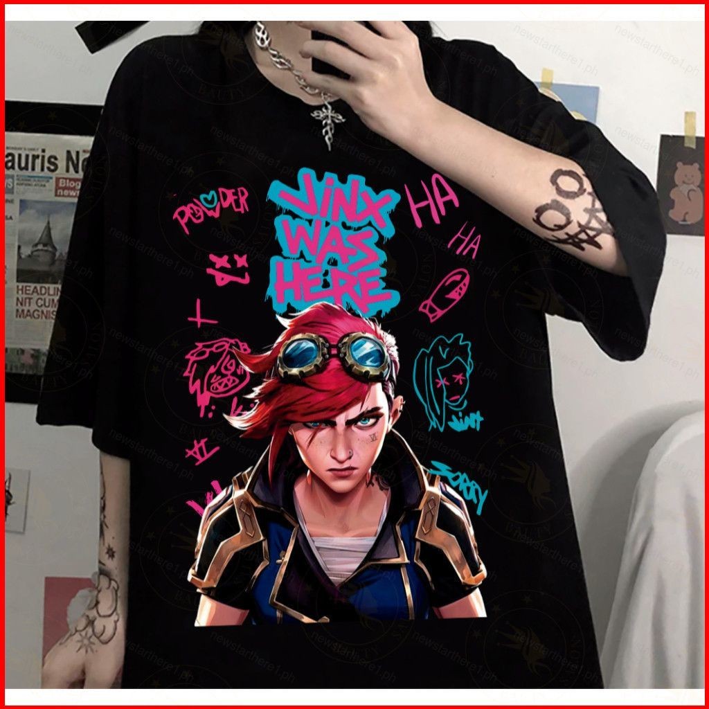 Jason LEAGUE OF LEGENDS ARCANE JIDX เสื้อยืดกราฟิกอะนิเมะแขนสั้นด้านบน ...