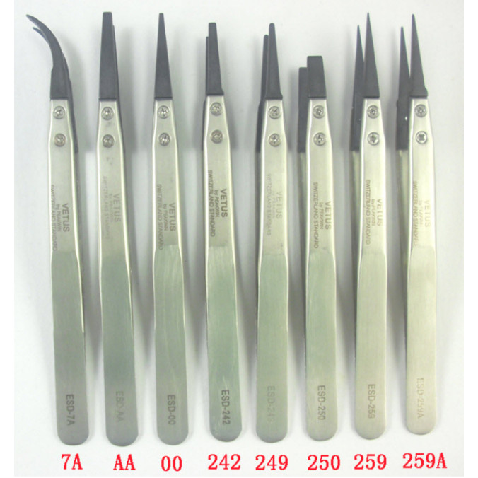 Vetus Plastic tweezers ESD-250 251 7A 249 242 259 259A 259C 00 2A(AA ...