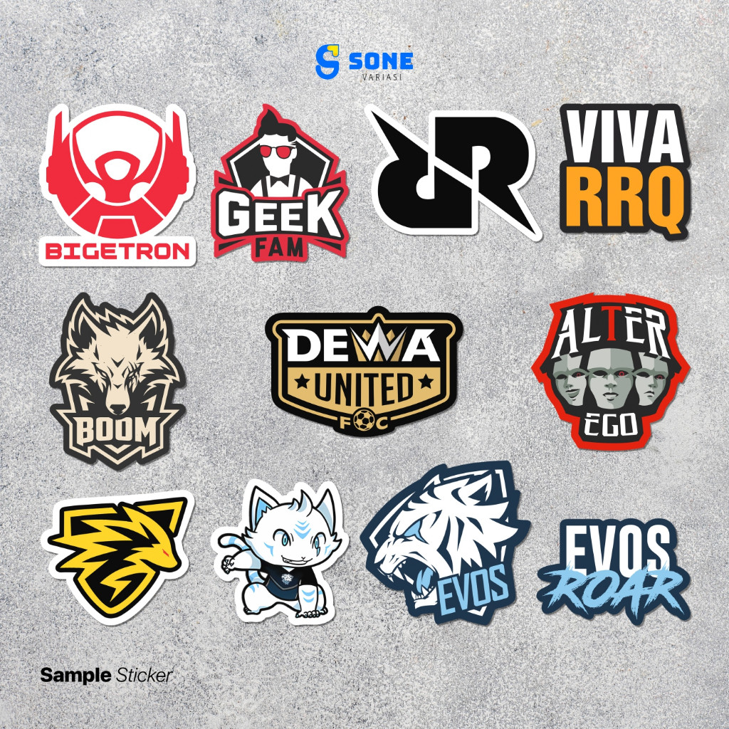 แพ็ค ALL IN ONE Esport Team Evos Rrq Onic Sticker, วัสดุไวนิลกันน้ํา ...