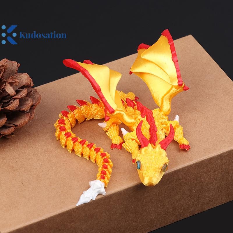 คุโดส 1 PC 3D พิมพ์ Winged Carriage Dragon ตุ๊กตาสุ่มตา Art Deco ...