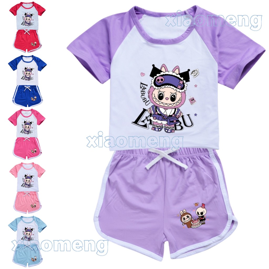 labubu clothes popmart shirt and shorts set for kids A5 | Shopee Thailand