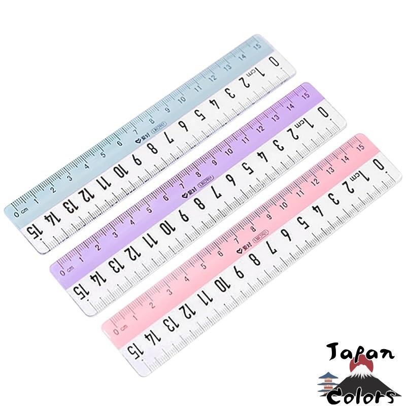 Plastic ruler, 15cm ruler, extra-large clear scale, 3-piece set ...