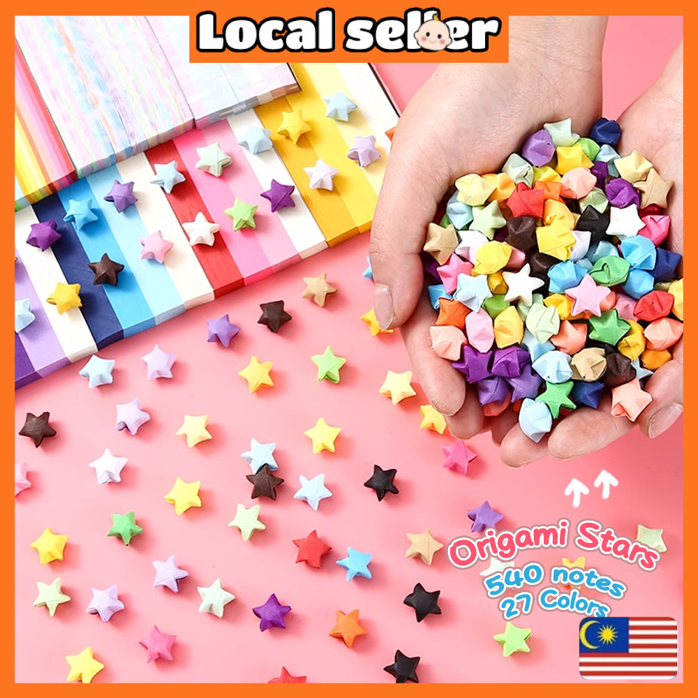 Aikoky 540PCS Star Paper Strips Creative Color Five-pointed Star Paper ...