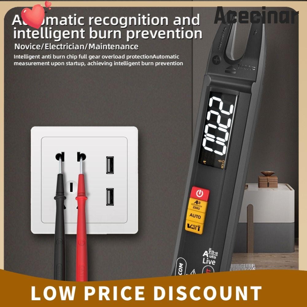 Acecinar แคลมป์มิเตอร์ดิจิตอล, True RMS Fork DC AC Smart Multimeter ...