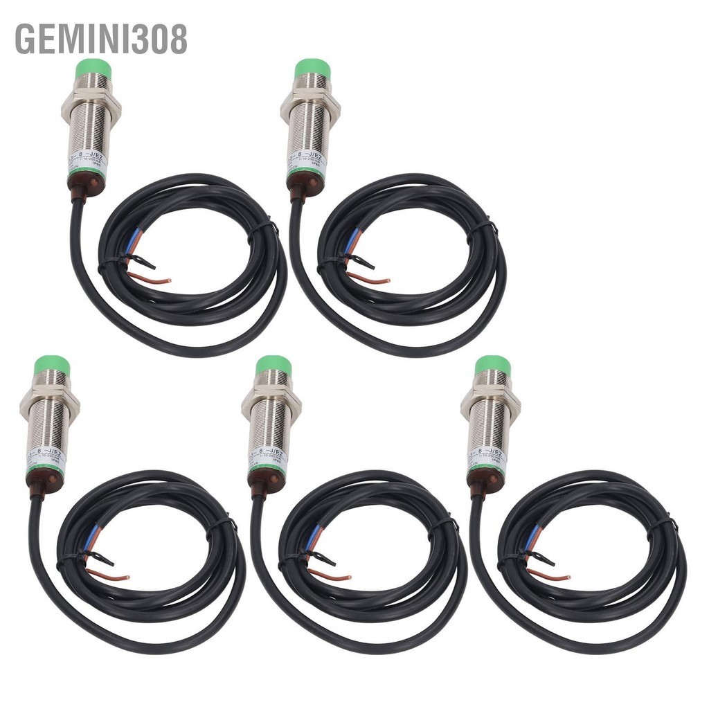 Gemini308 5 ชิ้น Proximity Switch 2 สายปกติเปิด 68Hz ความถี่ตอบสนอง Sensor AC90-250V M18x1 ...