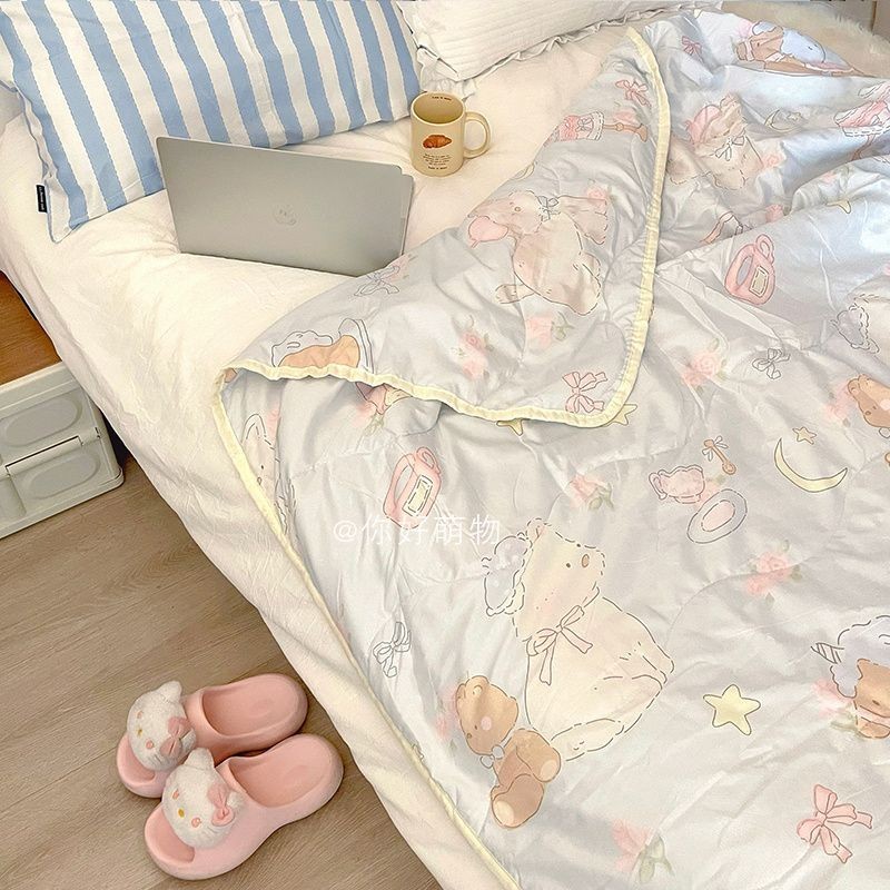 [Ten Beans] ควิลท์ 5 ฟุต 6.5 ฟุต 1.5m2 ลูกสุนัขน่ารักบางควิลท์เย็นควิล ...