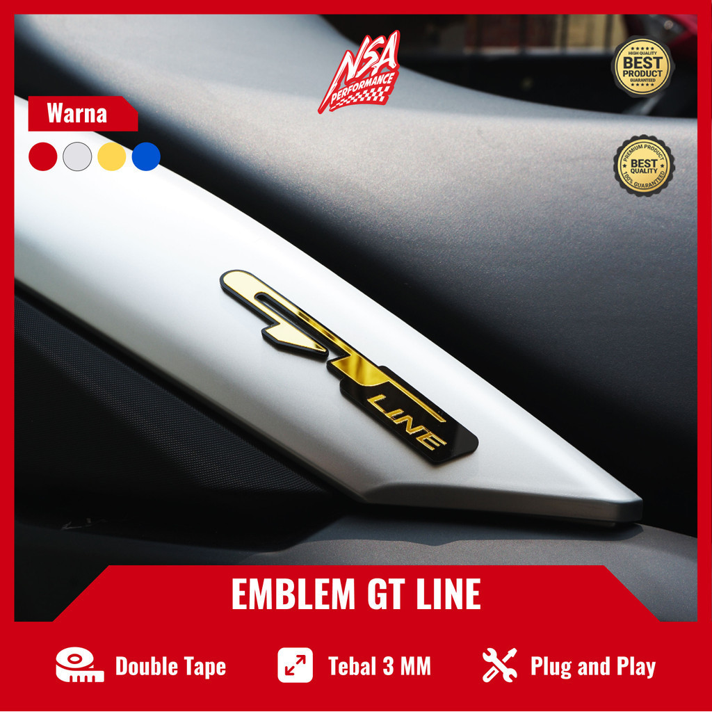 Nsa MOTORCYCLE STICKER EMBLEM MIO GT LINE สติ๊กเกอร์มอเตอร์ไซค์นูน MIO ...