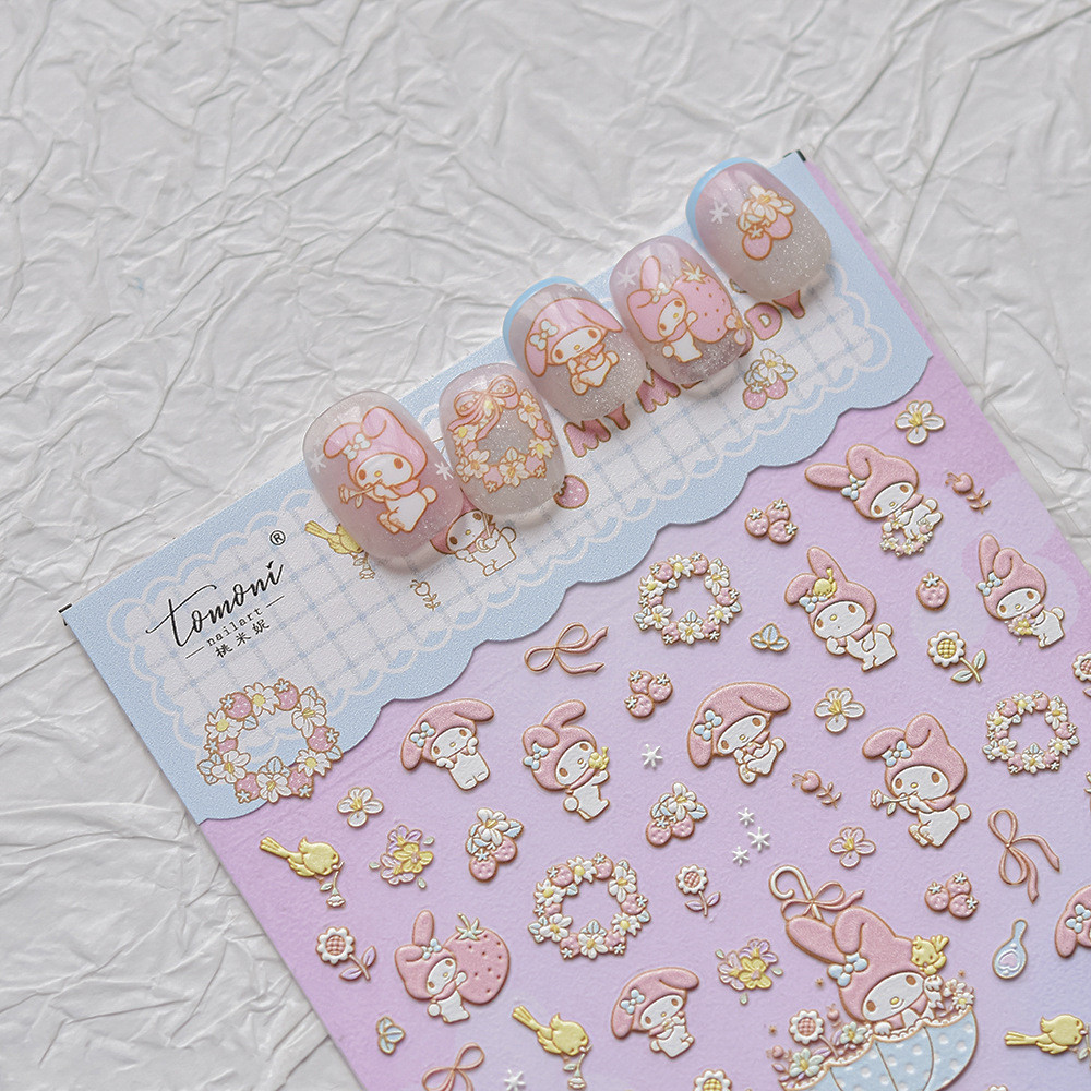 [Meow.Sensei ] Sanrio & tomoni Cooperation Style สติกเกอร ์ แต ่ งเล ็ บนูนของแท ้ Co-Branded ...