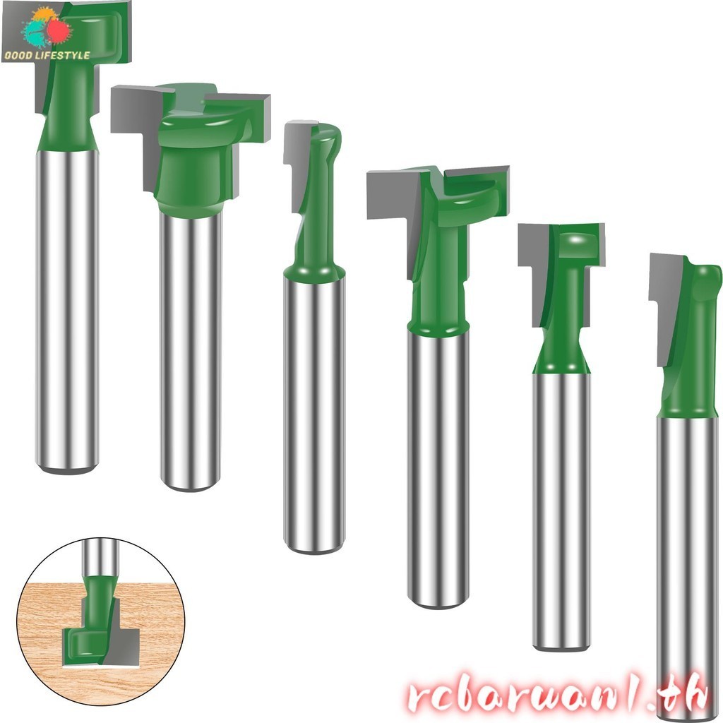 6 ชิ้น 1/4 นิ้ว Shank Keyhole Router Bits ชุดคาร์ไบด์ T Slot Router Bit ...