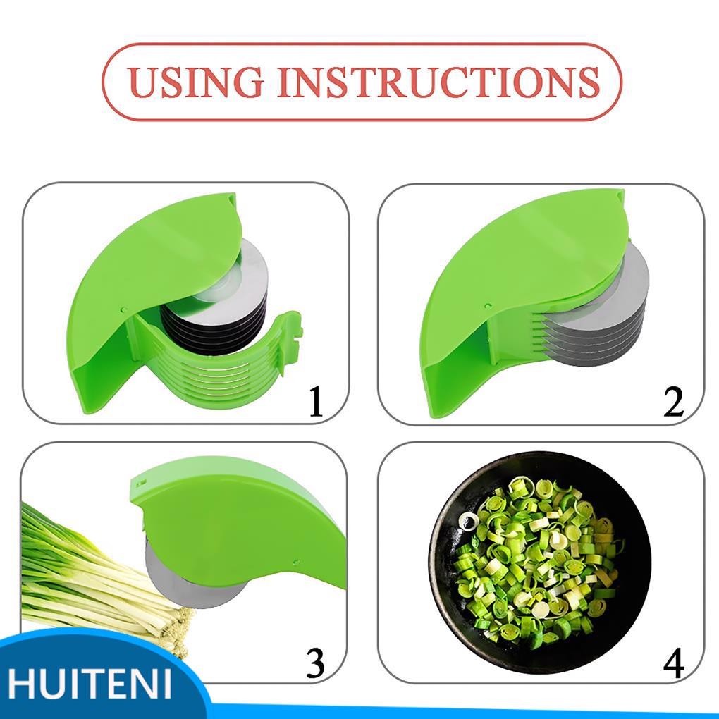 Herb Roller Mincer Manual Hand Scallion Steel Mint Blade Cutter Chive ...