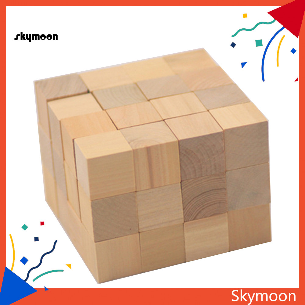 Skym * 100 ชิ้นไม้ Square Building Blocks Cube คณิตศาสตร์การสอน Aid ...