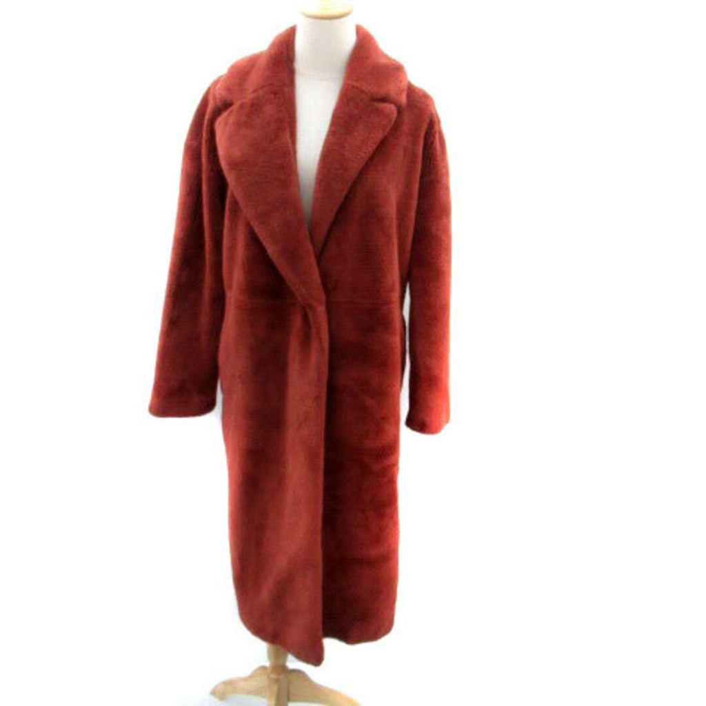 Angry Faux Fur Coat Open Collar Oversized S Orange Direct from Japan ...