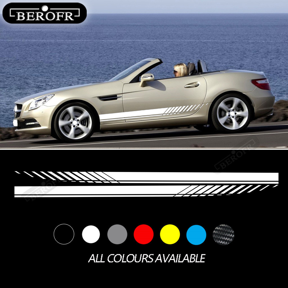 รถประตูด้านข้างกระโปรงลาย Body Decal ชุดสําหรับ Mercedes Benz SLK SLC ...
