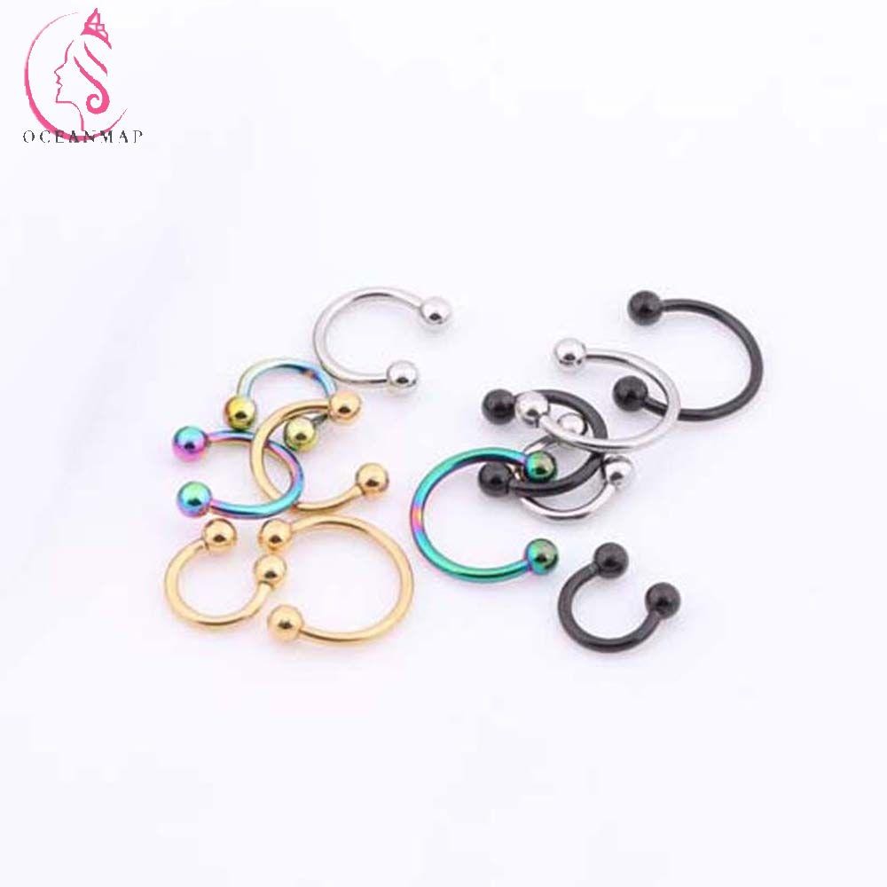 Oceanmap Body Piercing Hoop Tragus Septum ต่างหูแฟชั่น Helix 1 ชิ้นแหวน ...