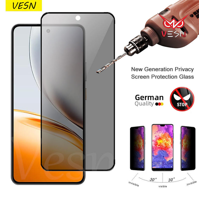ฟิล์มกระจก ใช้สำหรับ กันเสือก ป้องกันคนมอง แบบเต็มจอ Realme 14x C75 C65 V60 Neo7 7x P3x P1 Speed ...