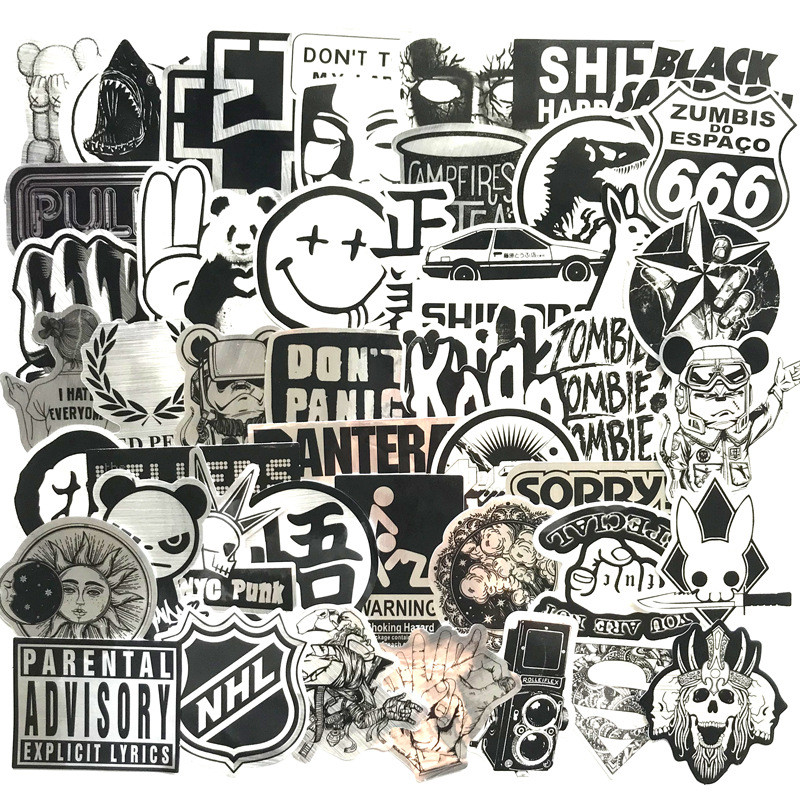 Metallic Streetwear Sticker Collection - 100/50pcs Fashion-Forward ...