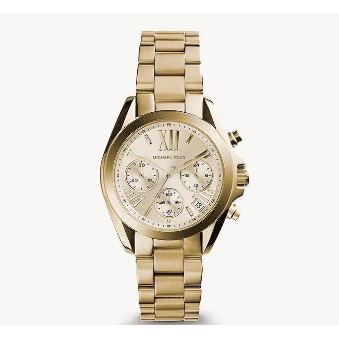 Michael Kors MK5798 Bradshaw Gold Dial Gold Steel Strap Women's Watch ...