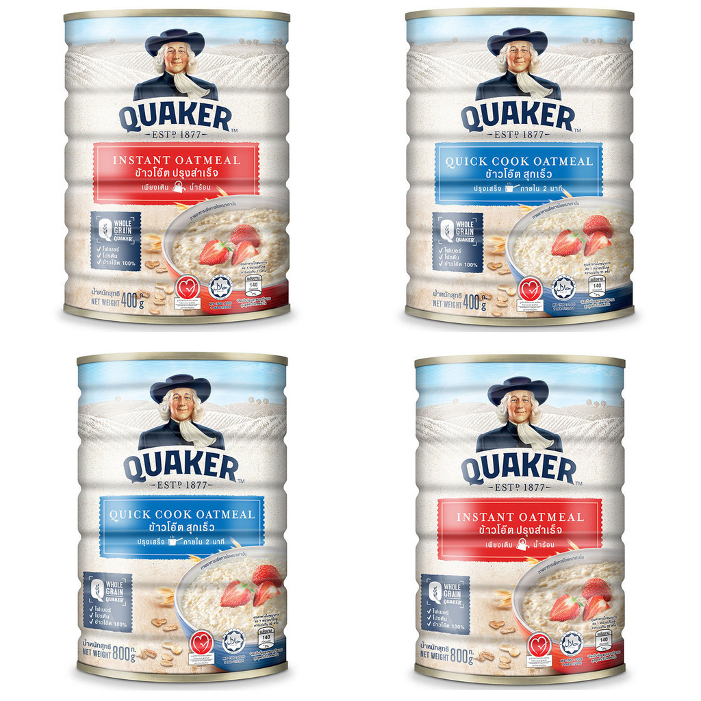 เควกเกอร์ ข้าวโอ๊ตปรุงสำเร็จ หลากหลายขนาด | Shopee Thailand
