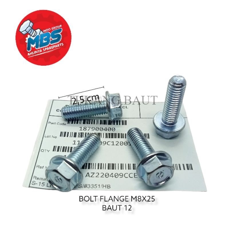 Flange BOLT M825 KEY 12 เหล็กคาร์บอน | Shopee Thailand