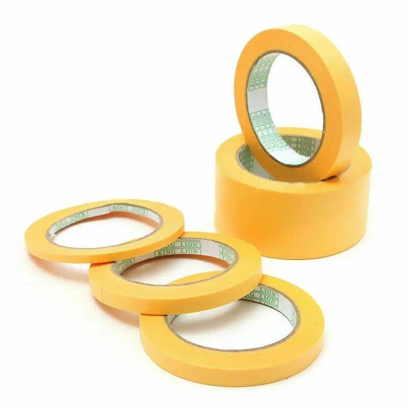 50M/20M/18M Yellow Masking Tape Adhesive Tape Textured Paper Car Paint ...