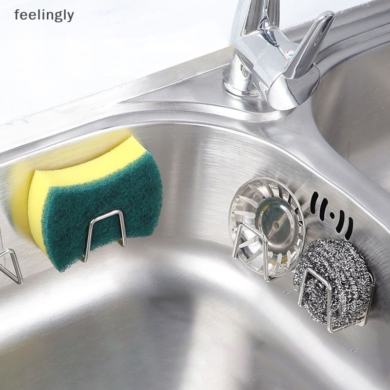{WEE} Adhesive Strong Wall Hanger Hook Sink Sponge Holder Drain Drying ...