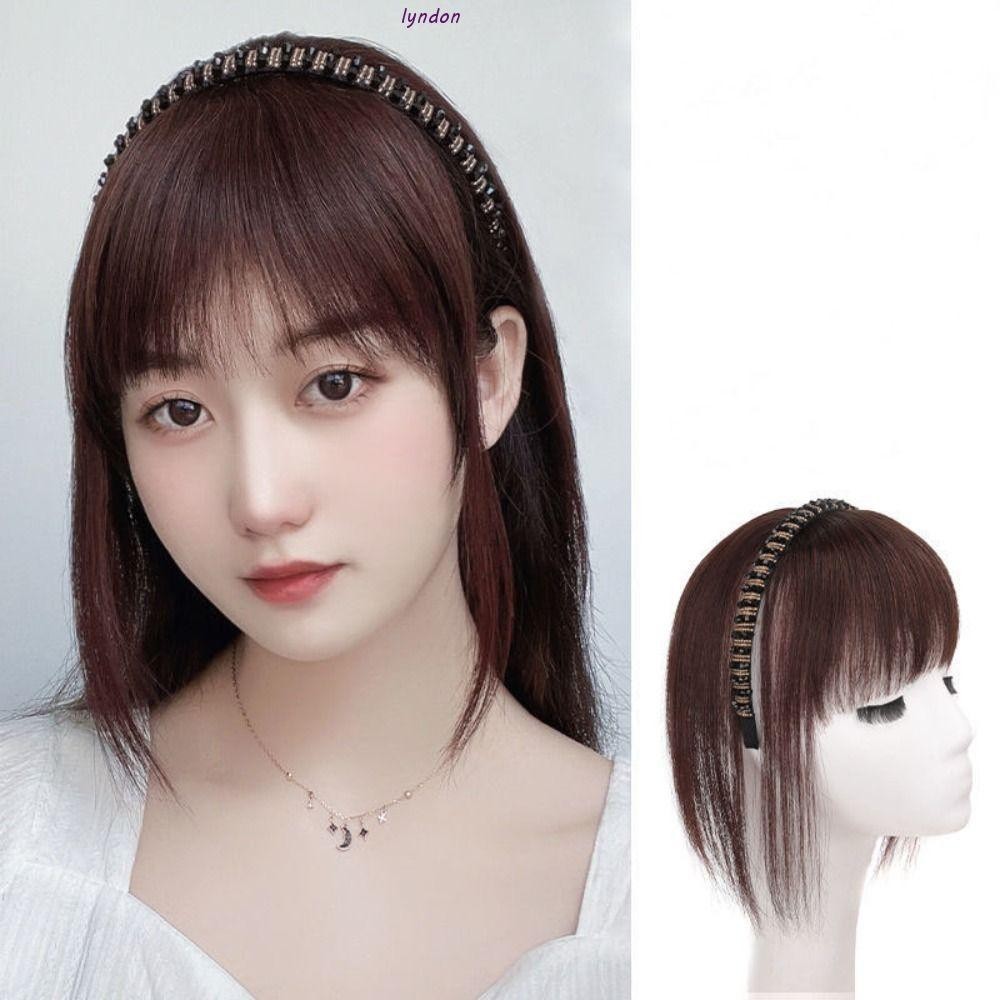 Lyndon ผม Hoop Bangs Fringe ธรรมชาติอุปกรณ ์ เสริมผมความร ้ อนทนไฟเบอร ...