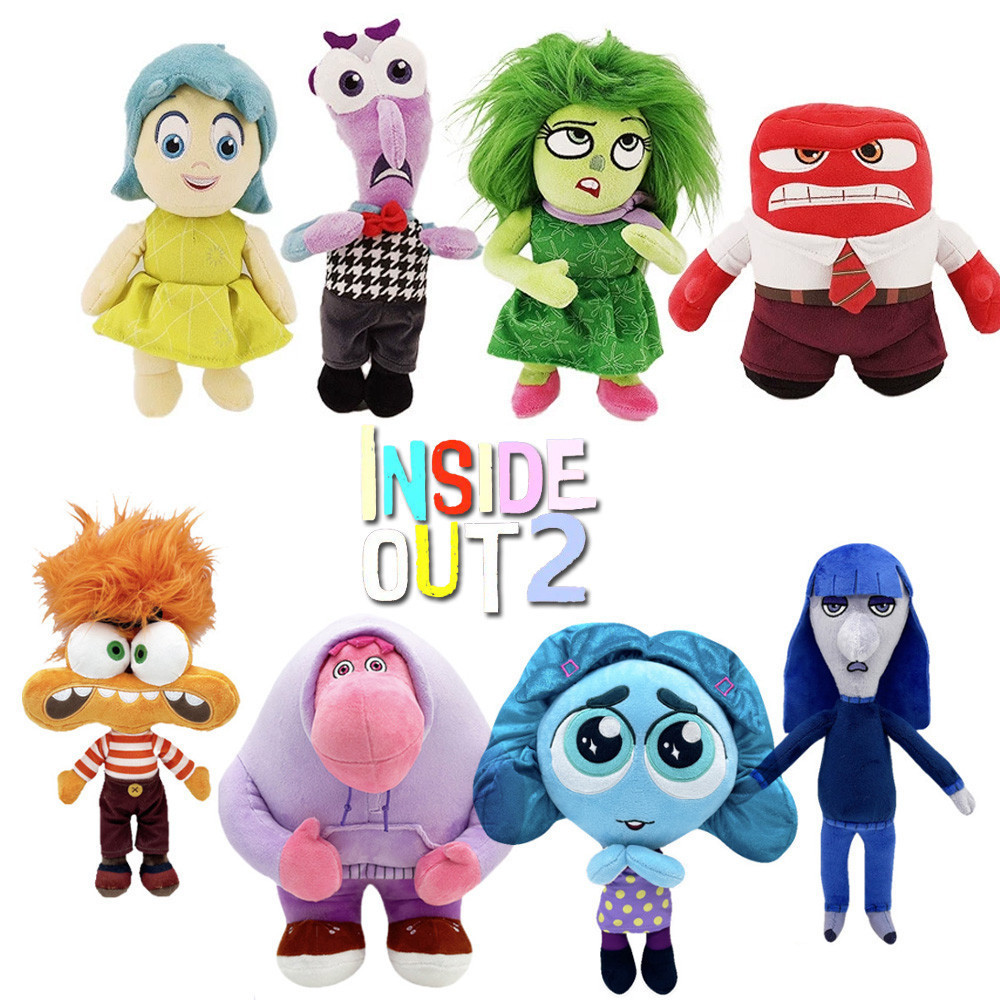 การ์ตูนภายใน Out 2 Anger Sadness Disgust Fear ตัวอักษรของเล่นตุ๊กตานุ่ม ...