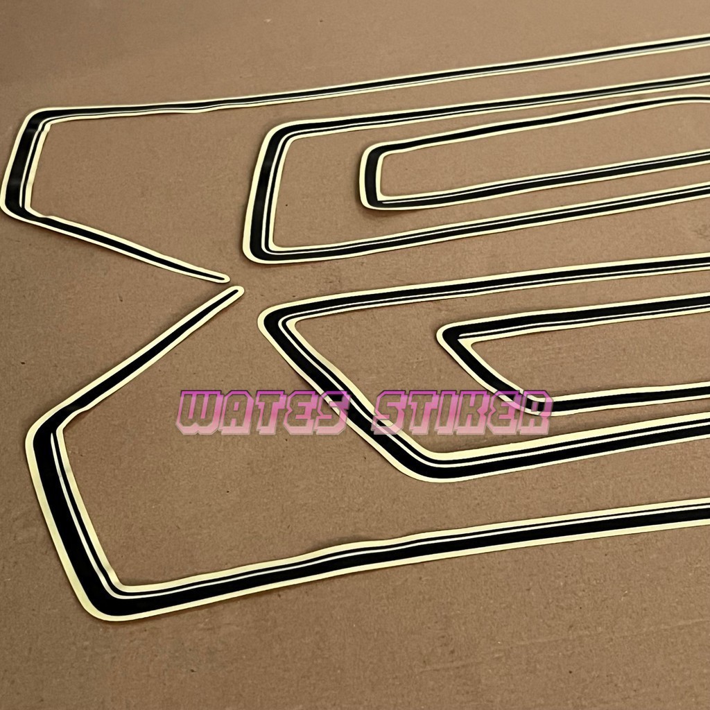 Hitam Striping Decal Pole สติกเกอร์ honda gl 100 Black Worm gl100 1982 ...
