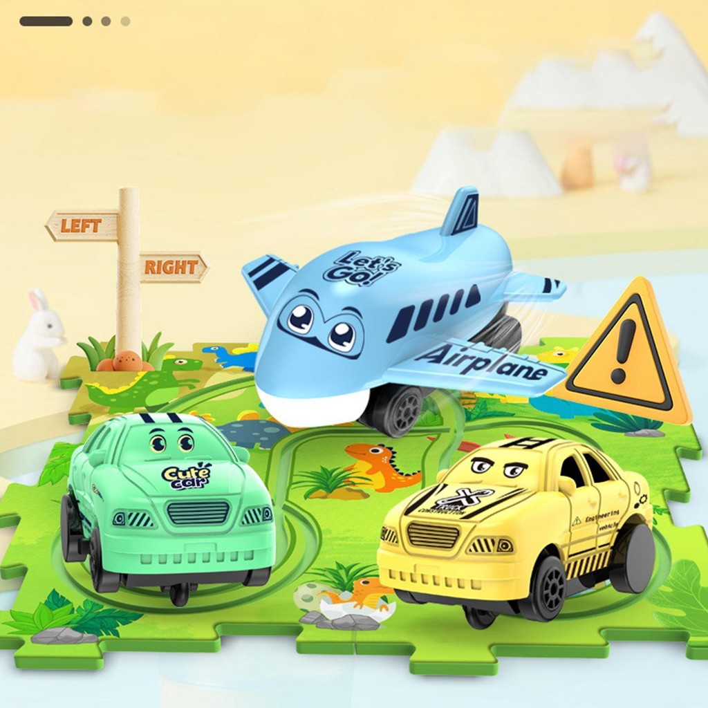 จิ๊กซอว์ปริศนา Race Track Car Set ปริศนาเด็ก Track Play Set Rail ...