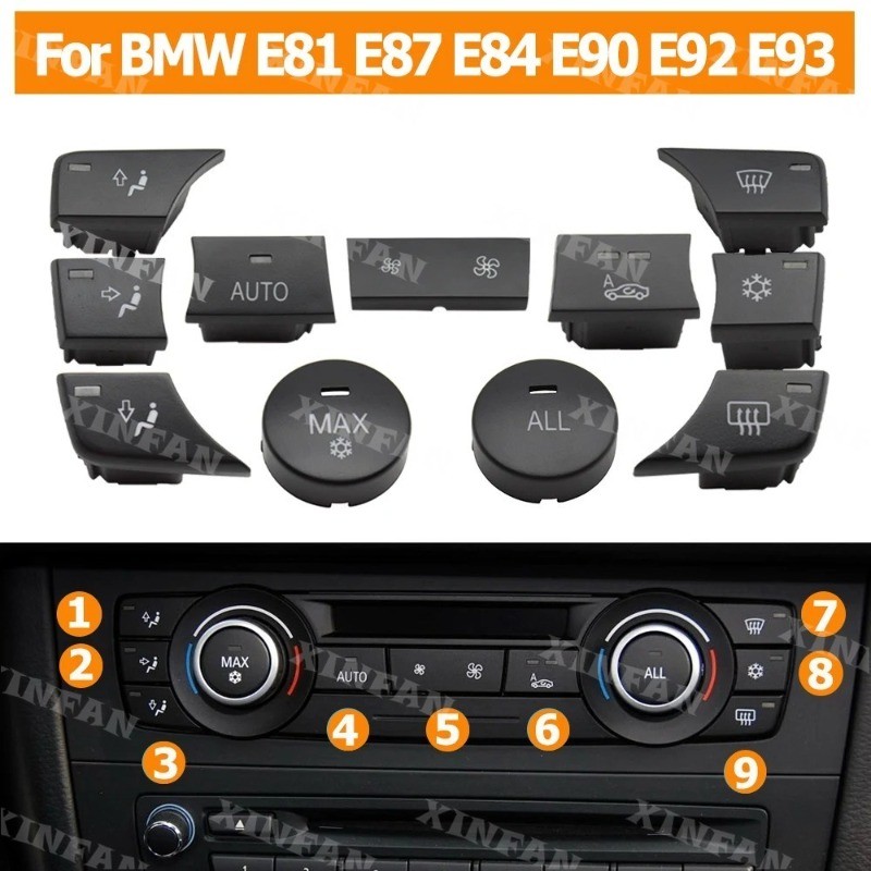 Ac เครื่องปรับอากาศปุ่มควบคุมอุณหภูมิสําหรับ BMW 1 3 Series X1 X3 E81 E82 E87 E88 E90 E91 E92 ...