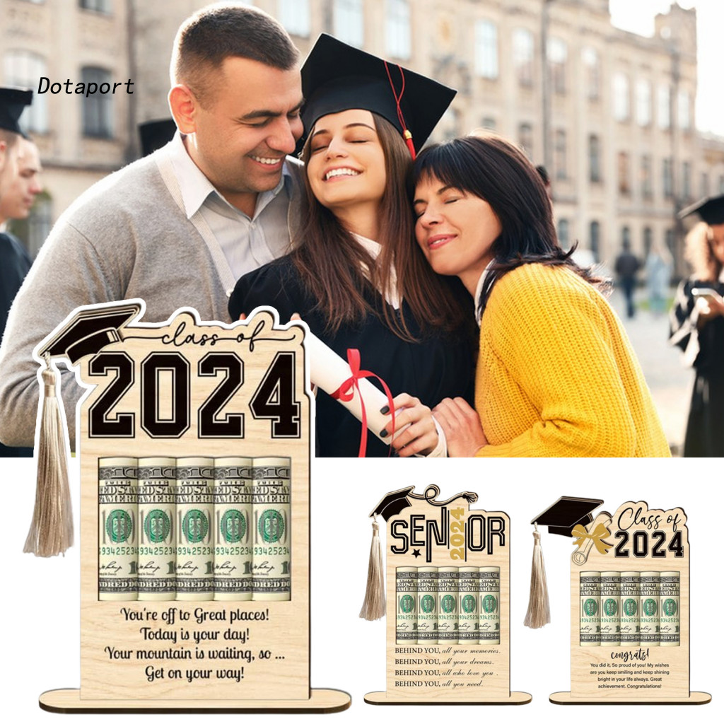 Kddt- กล่องเก็บเงินสด แบบไม้ ประดับพู่ ปลอดภัย ของขวัญรับปริญญา สําหรับ ...