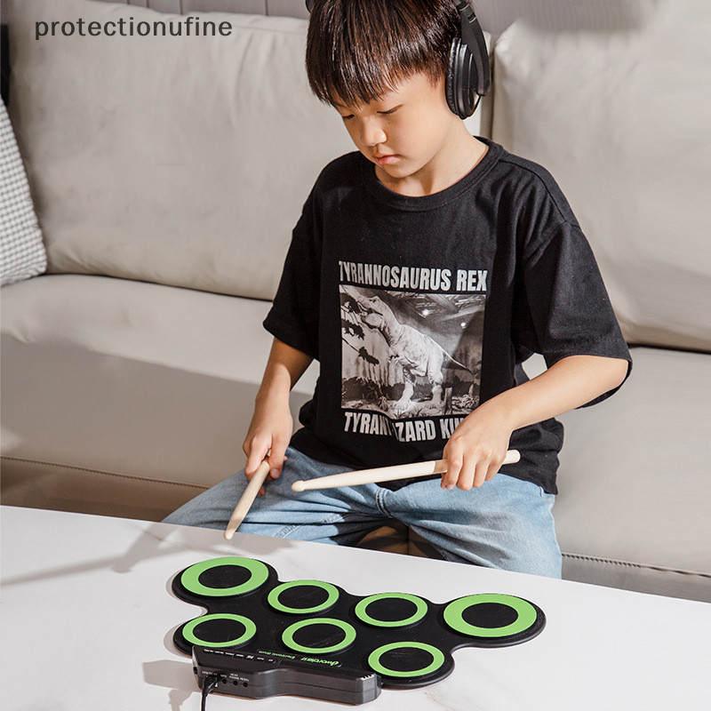 Prne ชุดกลองไฟฟ้าซิลิคอนดิจิทัล แบบพกพา พับได้ พร้อมแป้นเหยียบ PRNE ...