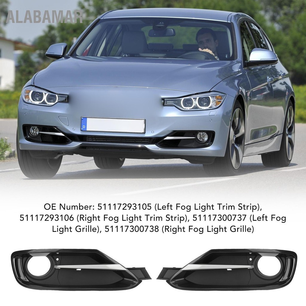 ALABAMAR 4 ชิ้นกันชนด้านหน้ากันชนกระจังหน้า Trim 51117293105 ไฟตัดหมอก ...