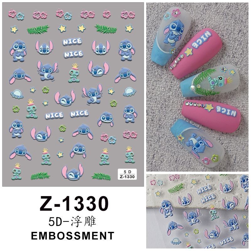 Wmgmz3949 [การ์ดเล็กนูน] สติ๊กเกอร์แต่งเล็บลายนูนมิกกี้เมาส์ loopy Ruby ...